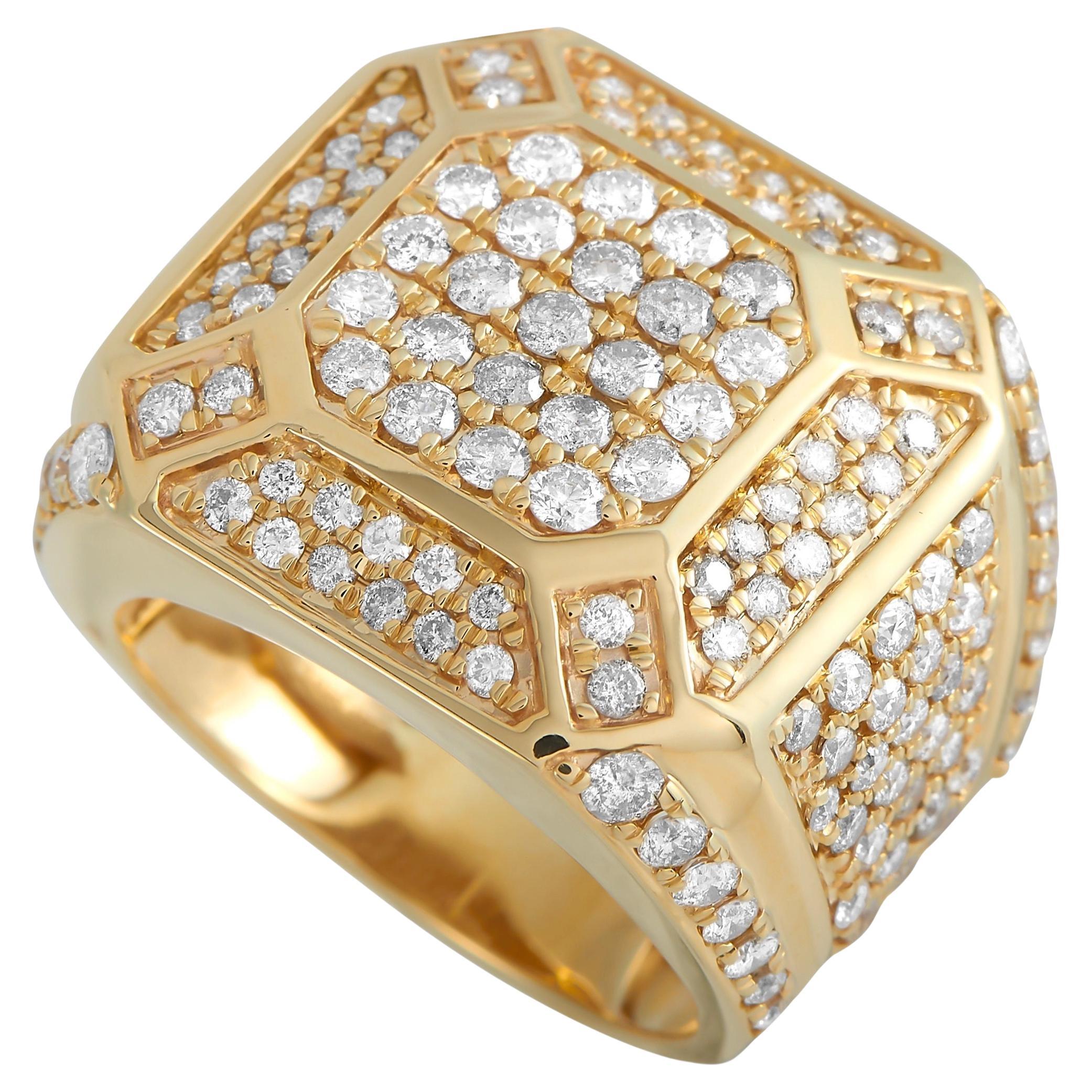Customizable 14k Yellow Gold Voyage French Pave Diamond Ring '1 Ct. Tw ...