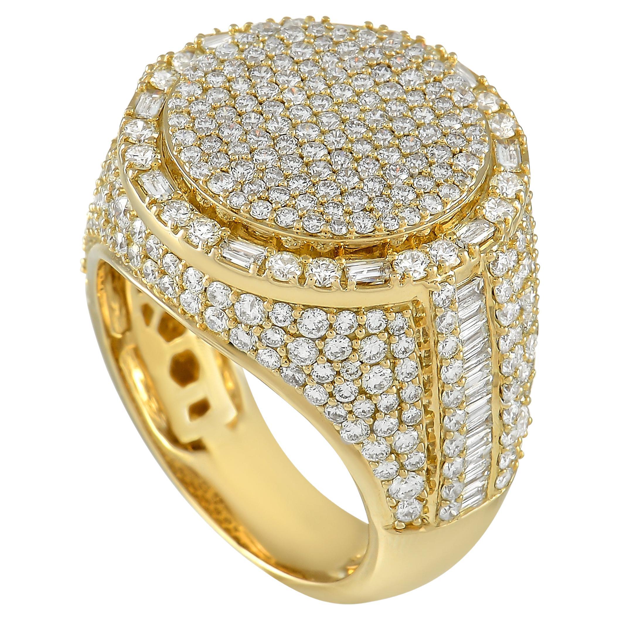 LB Exclusive 14K Yellow Gold 10.49 Ct Diamond Ring For Sale at 1stDibs