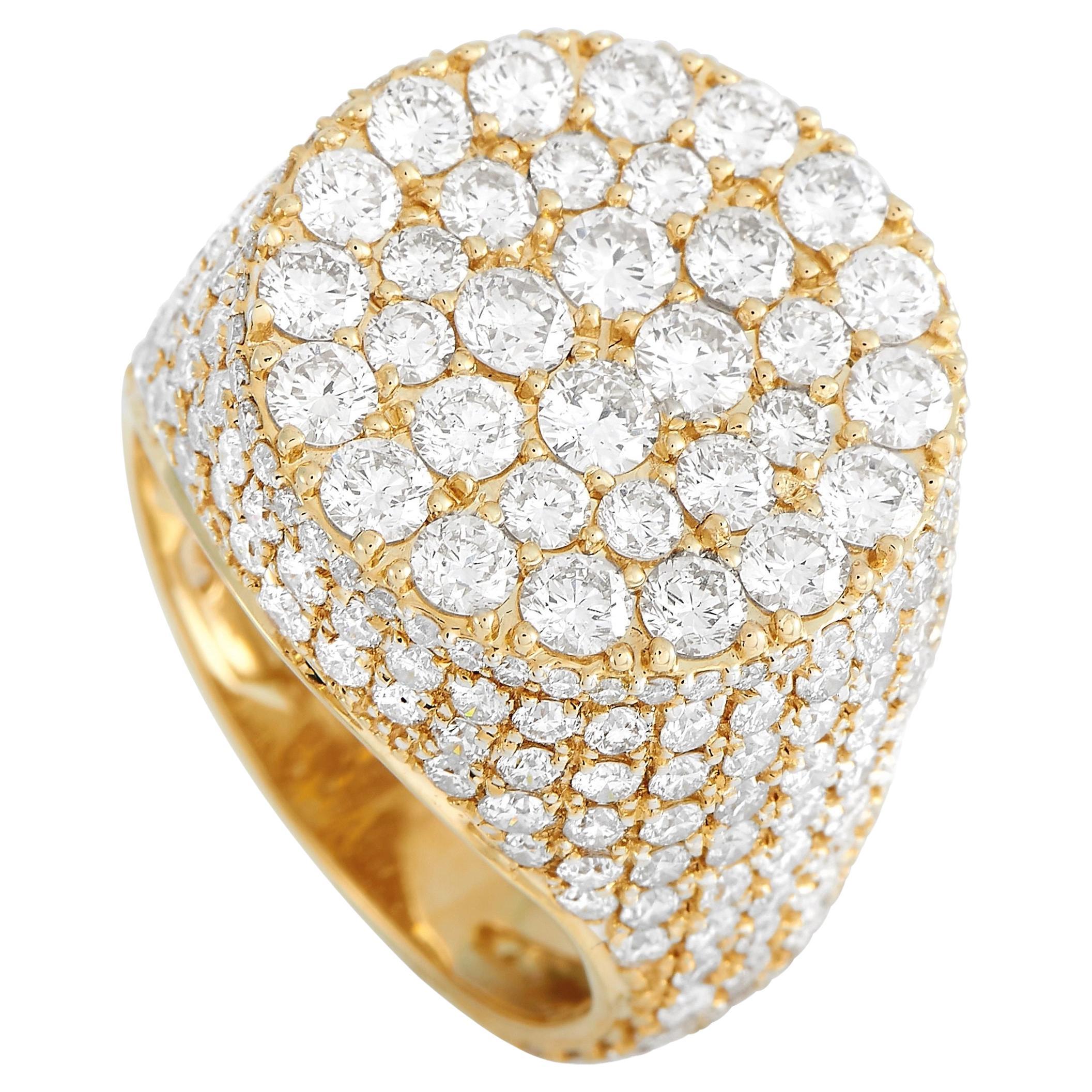 LB Exclusive 14K Yellow Gold 10.49 Ct Diamond Ring For Sale at 1stDibs