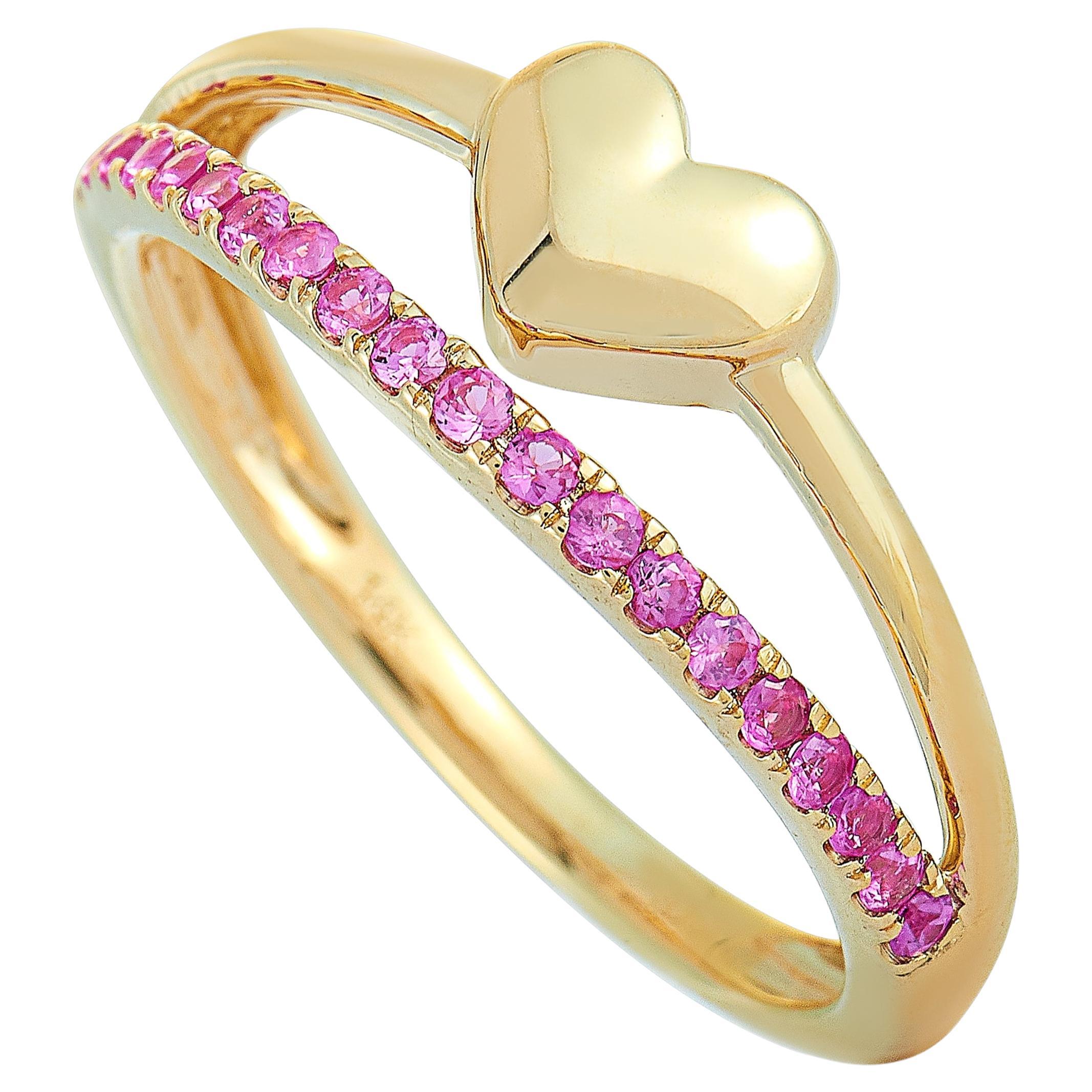 Heart Shaped Ruby Gold Wings Ring For Sale at 1stDibs | heart with ...