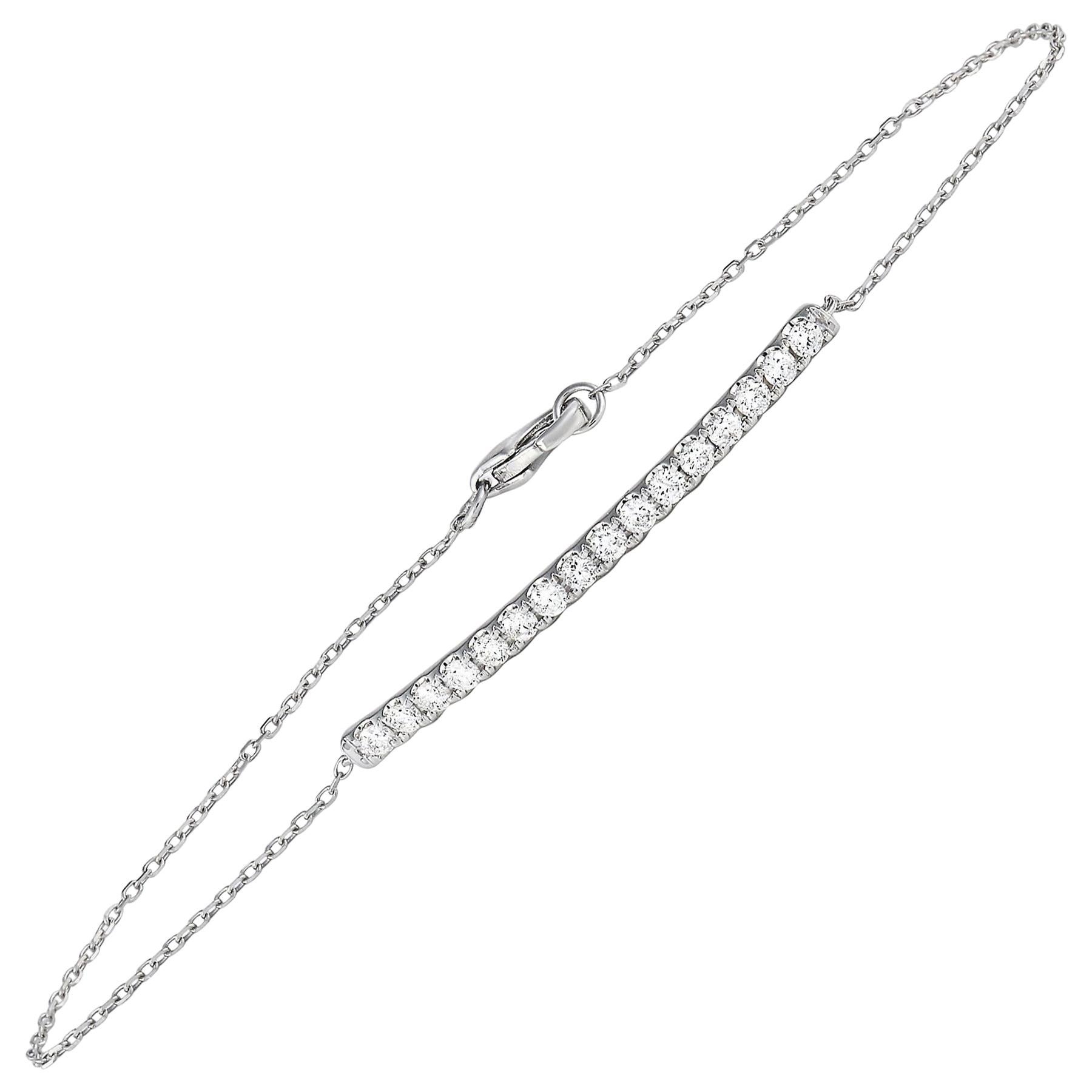 LB Exclusive 18 Karat White Gold Diamond Open Bracelet at 1stDibs