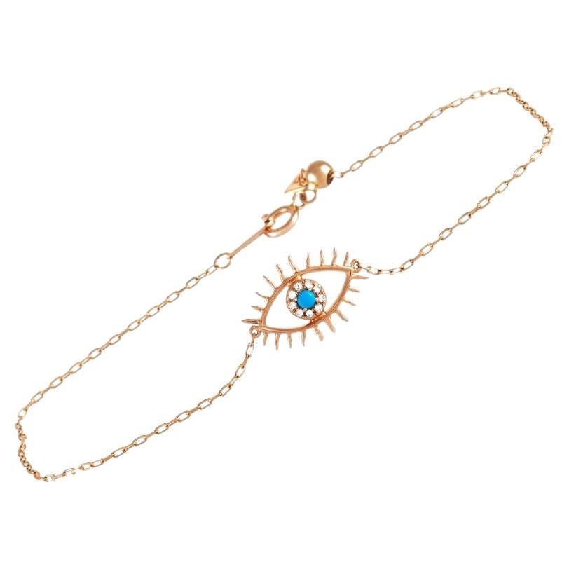 18 Karat Rose Gold, Diamonds and Blue Topaz Evil-Eye Bracelet For Sale at 1stDibs | evil eye ...