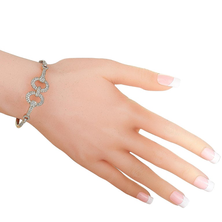 Lb Exclusive 18k Rose Gold 1 85ct Diamond Bangle Bracelet For Sale At