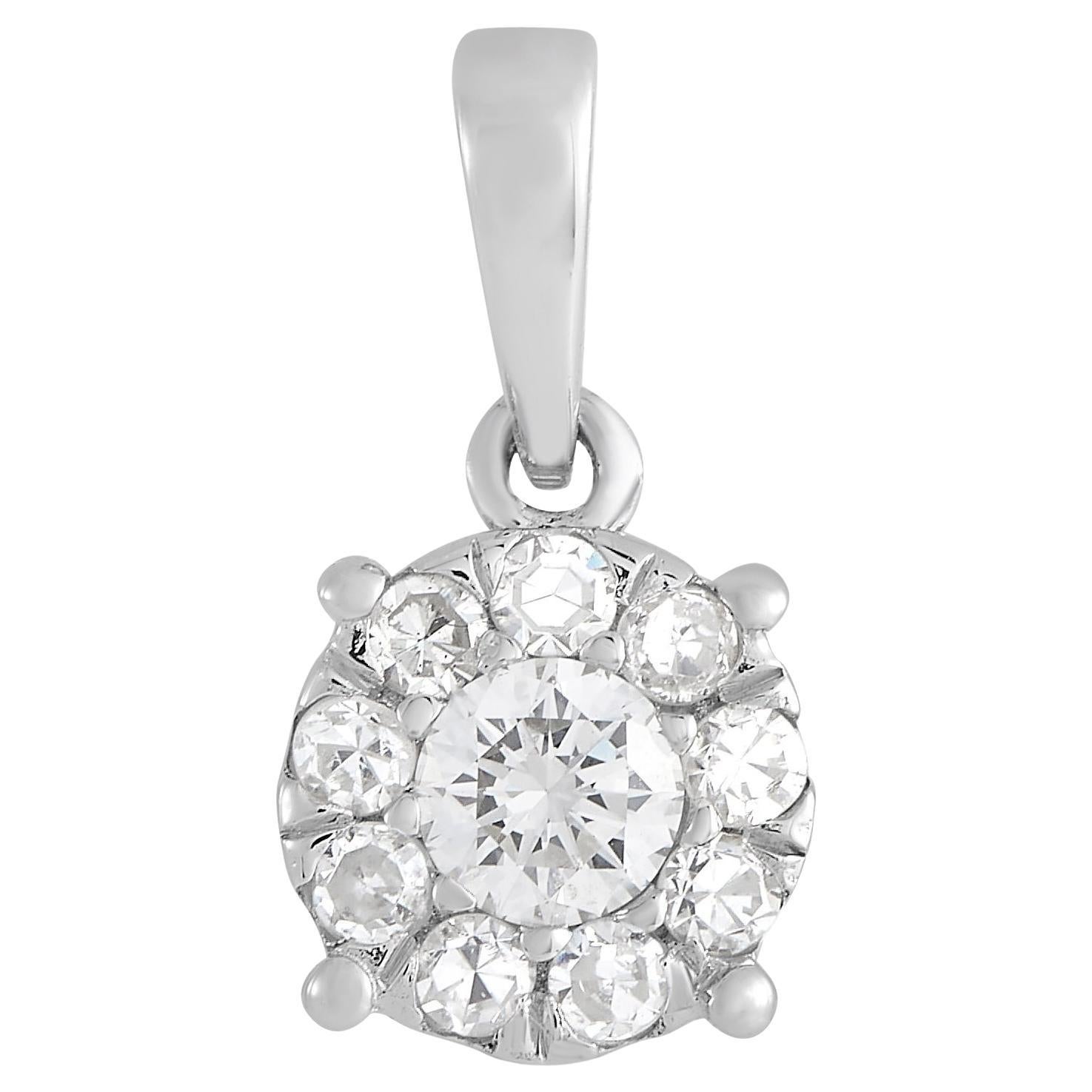 LB Exclusive 18 Karat White Gold Diamond Pendant For Sale at 1stDibs