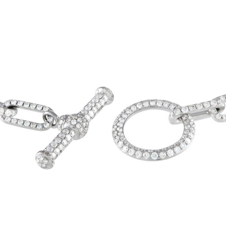 LB Exclusive 18k White Gold 10.0 Carat Diamond Toggle Bracelet For Sale ...