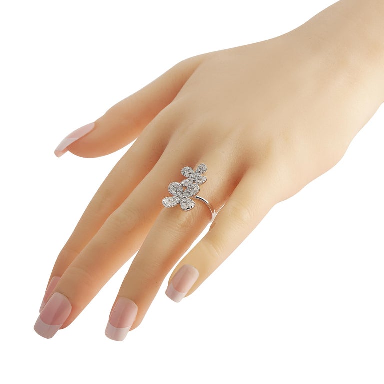 LB Exclusive 18K White Gold 1.65 Ct Diamond Open Wrap Ring For Sale at ...