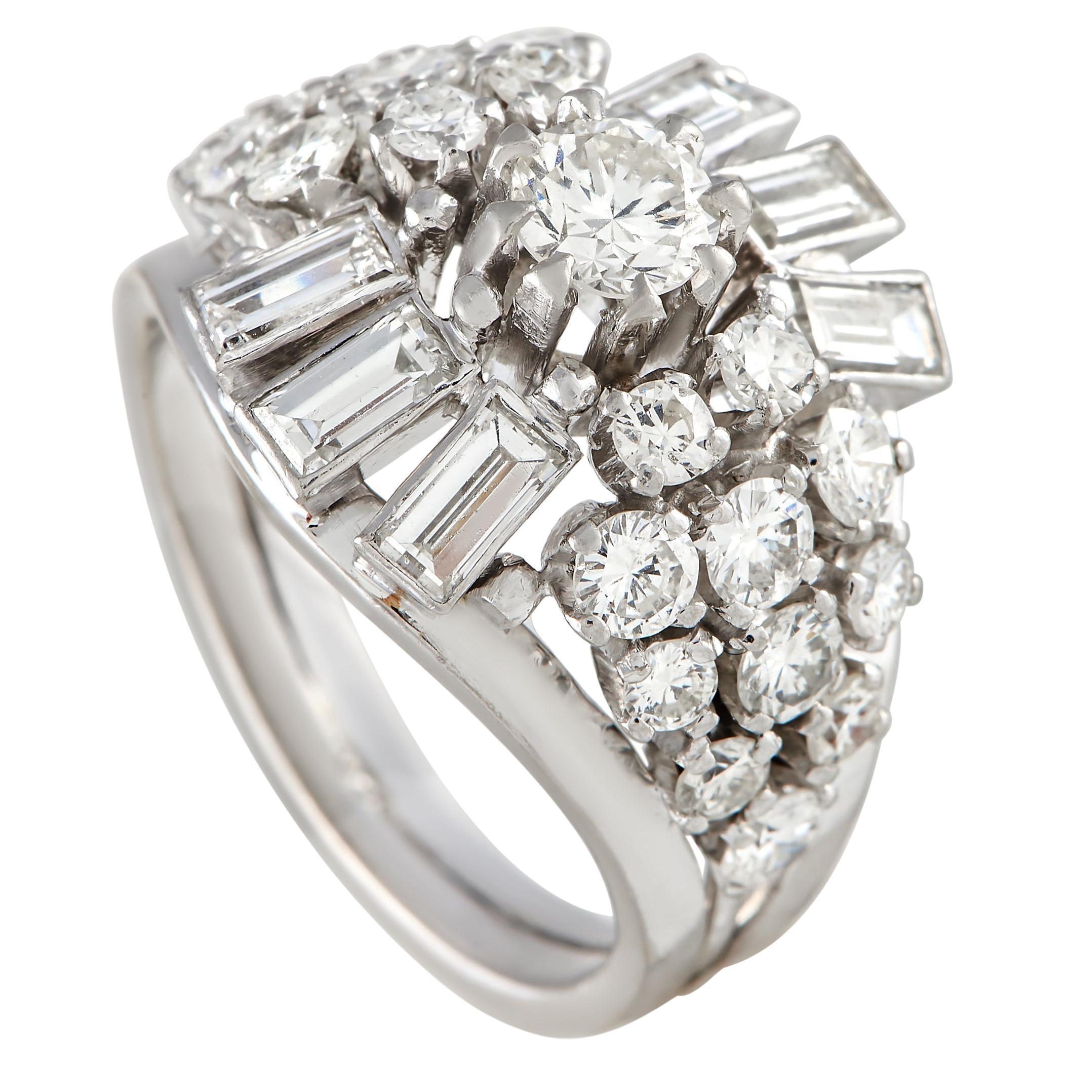 LB Exclusive 18k White Gold 2.49 Carat Diamond Butterfly Ring For Sale ...