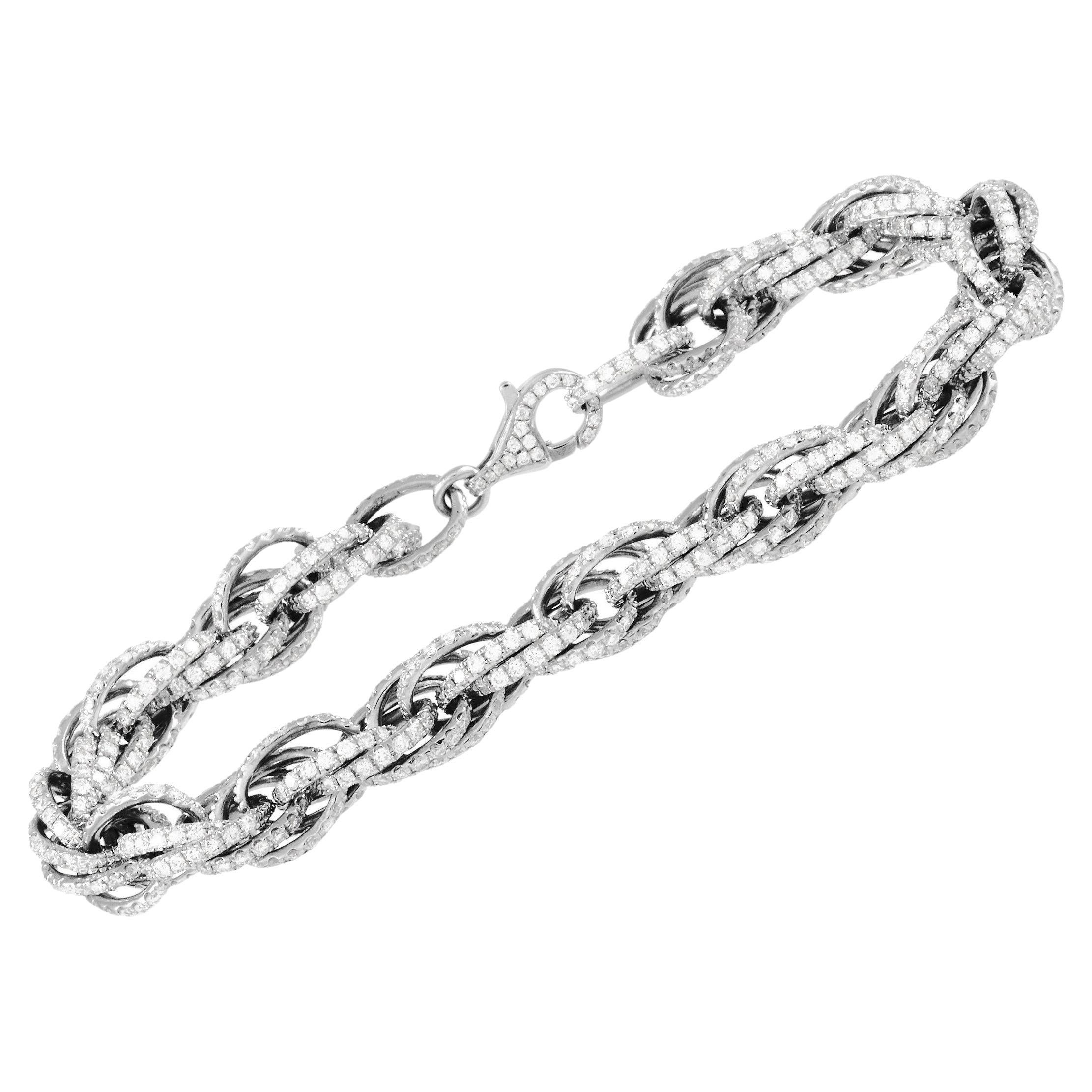 LB Exclusive 18K Yellow Gold 10.25 Ct Diamond Toggle Bracelet For Sale ...