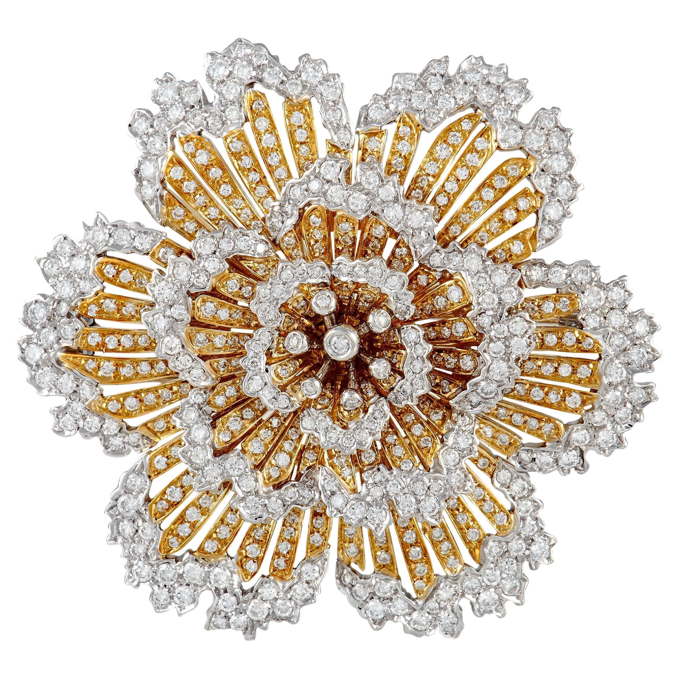 Bulgari White Gold Diamond Pavé, Aquamarine and Sapphire Dolphin Brooch ...