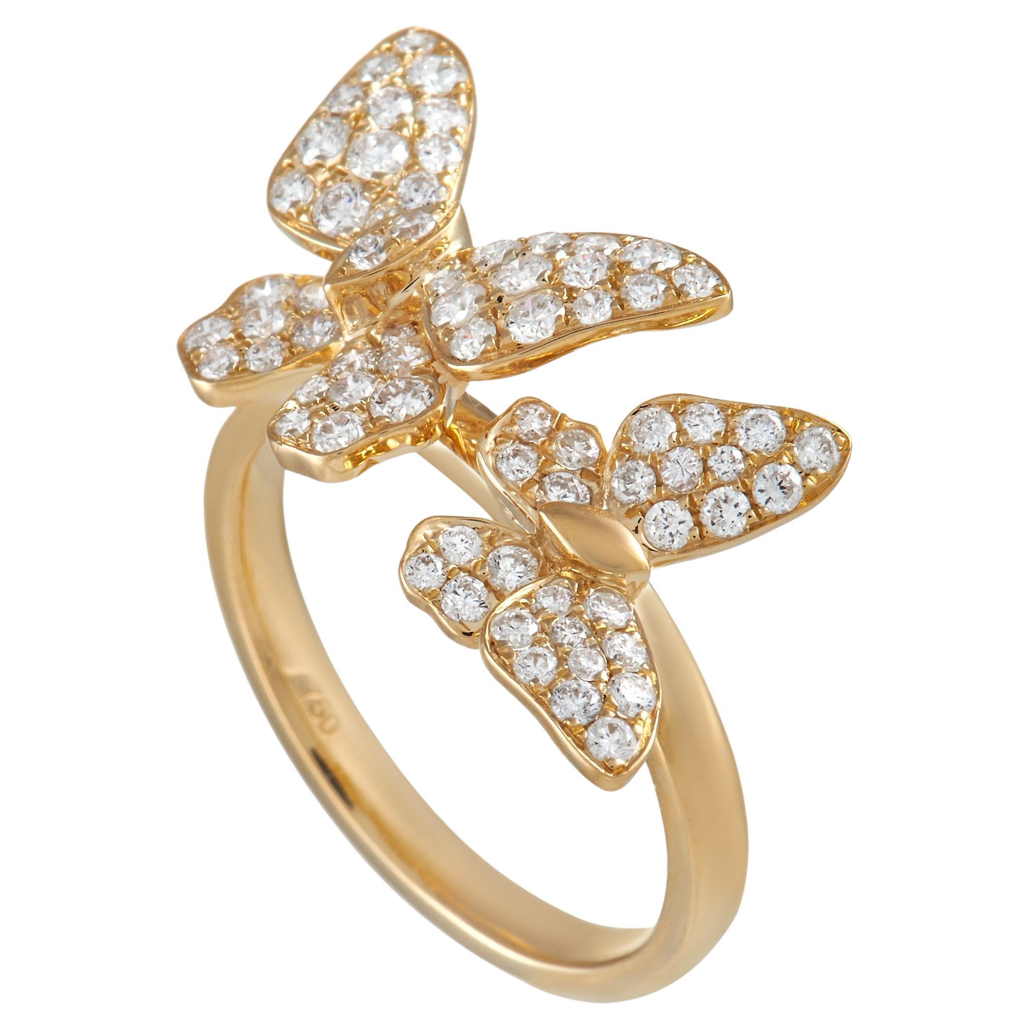 Graff Diamonds Fancy Vivid Yellow and White Diamonds Gold Butterfly ...