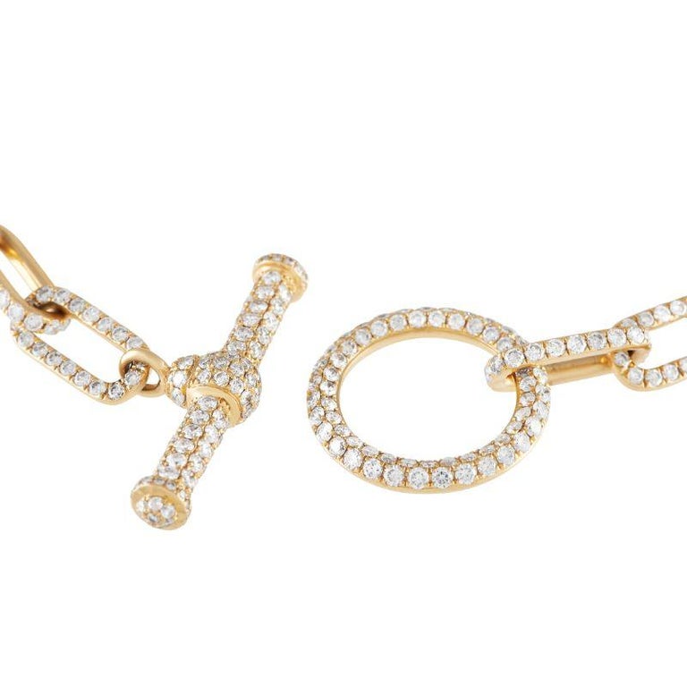 LB Exclusive 18k Yellow Gold 10.0 Carat Diamond Toggle Bracelet For ...