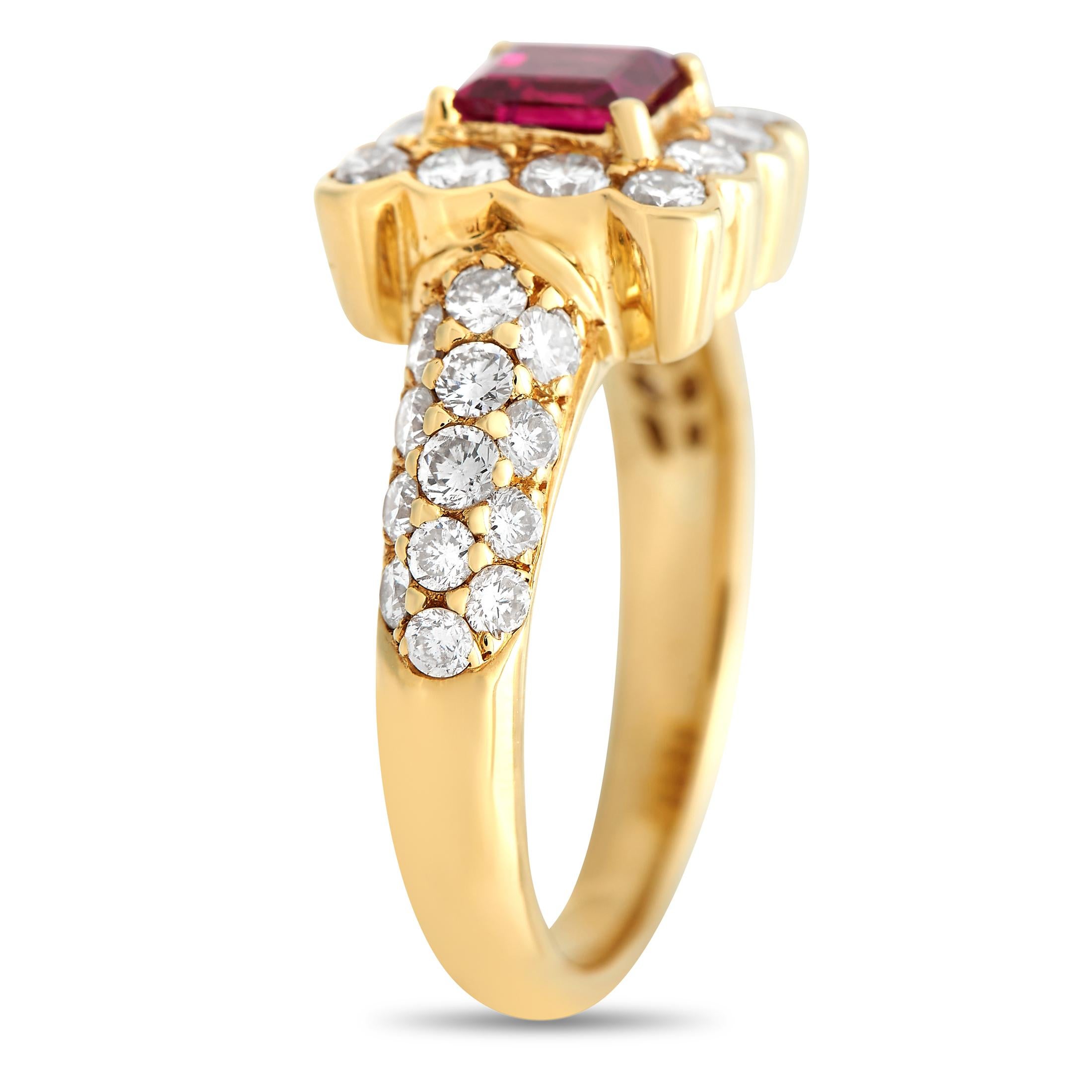 LB Exclusive 18K Yellow Gold 1.27ct Diamond and Ruby Ring MF100623 at ...