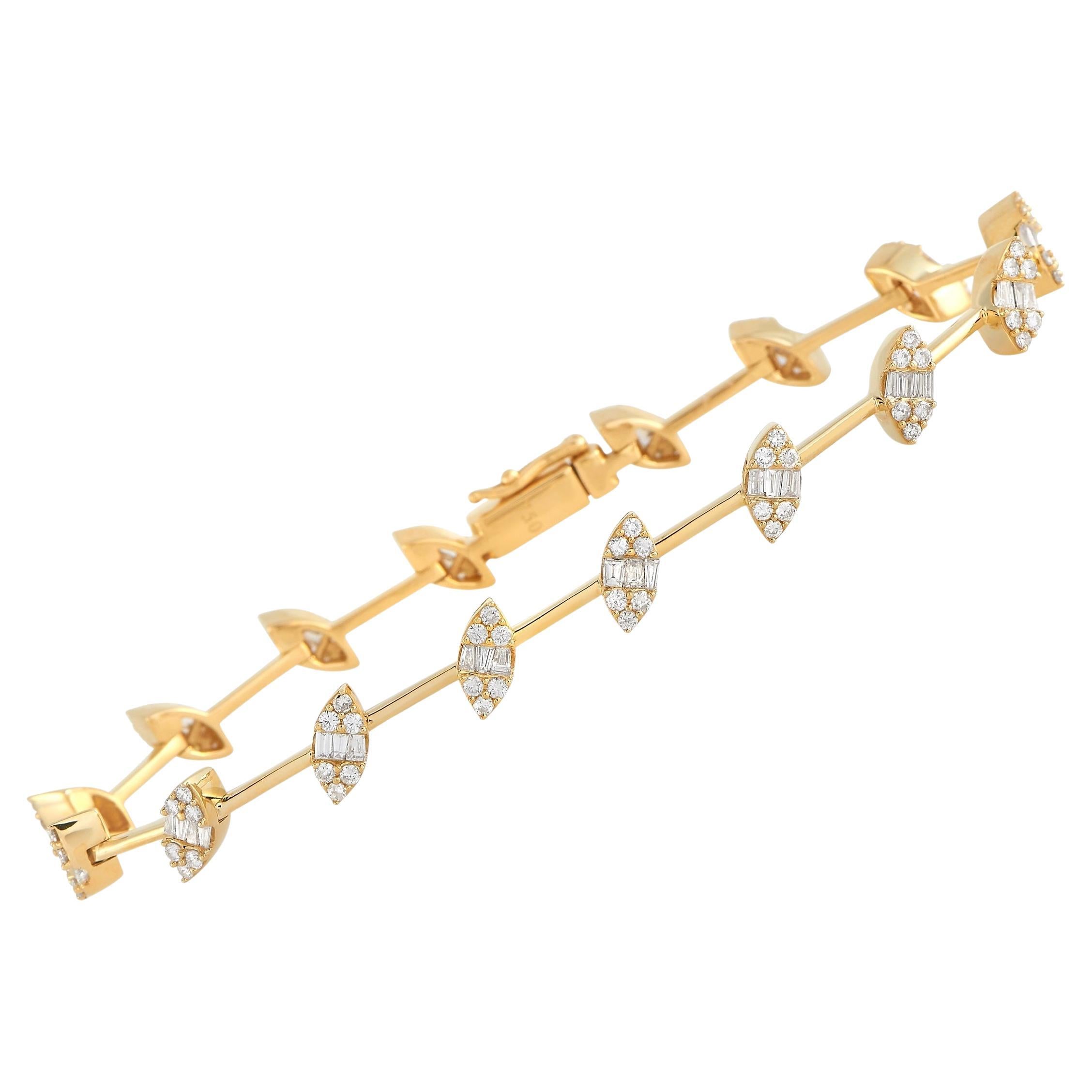 LB Exclusive 18K Yellow Gold 10.25 Ct Diamond Toggle Bracelet For Sale ...