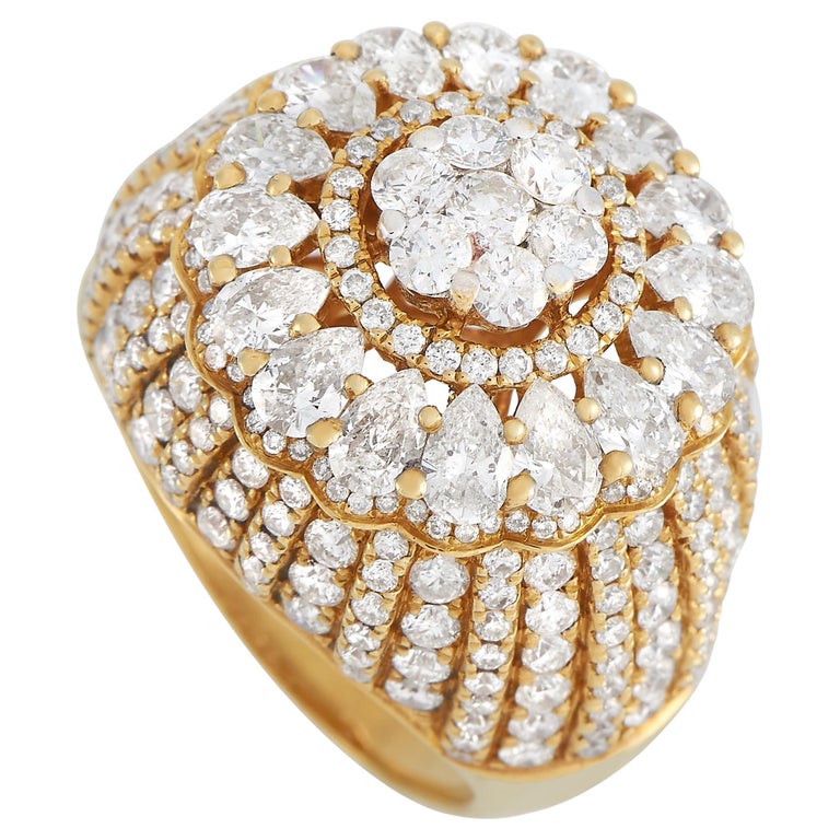 LB Exclusive 18K Yellow Gold 3.00 ct Diamond Ring For Sale at 1stDibs