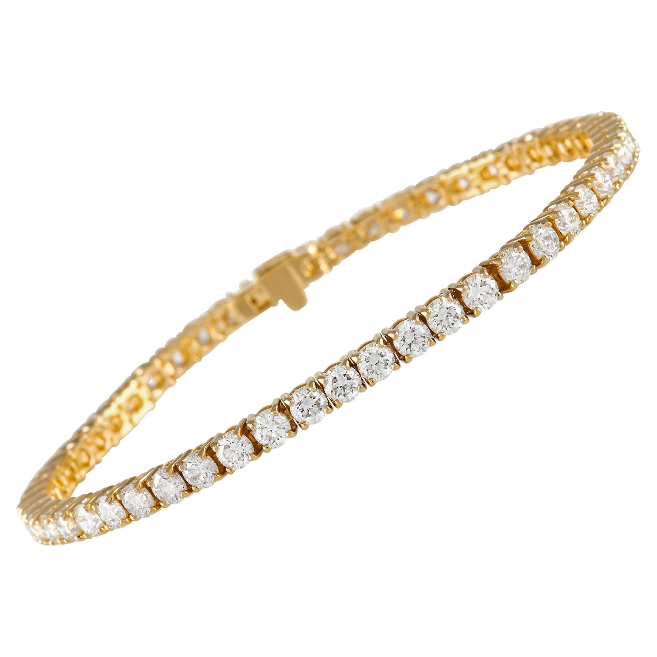 Diamond Tennis Bracelet 7 12 Carat 18 Carat Yellow Gold 25 260