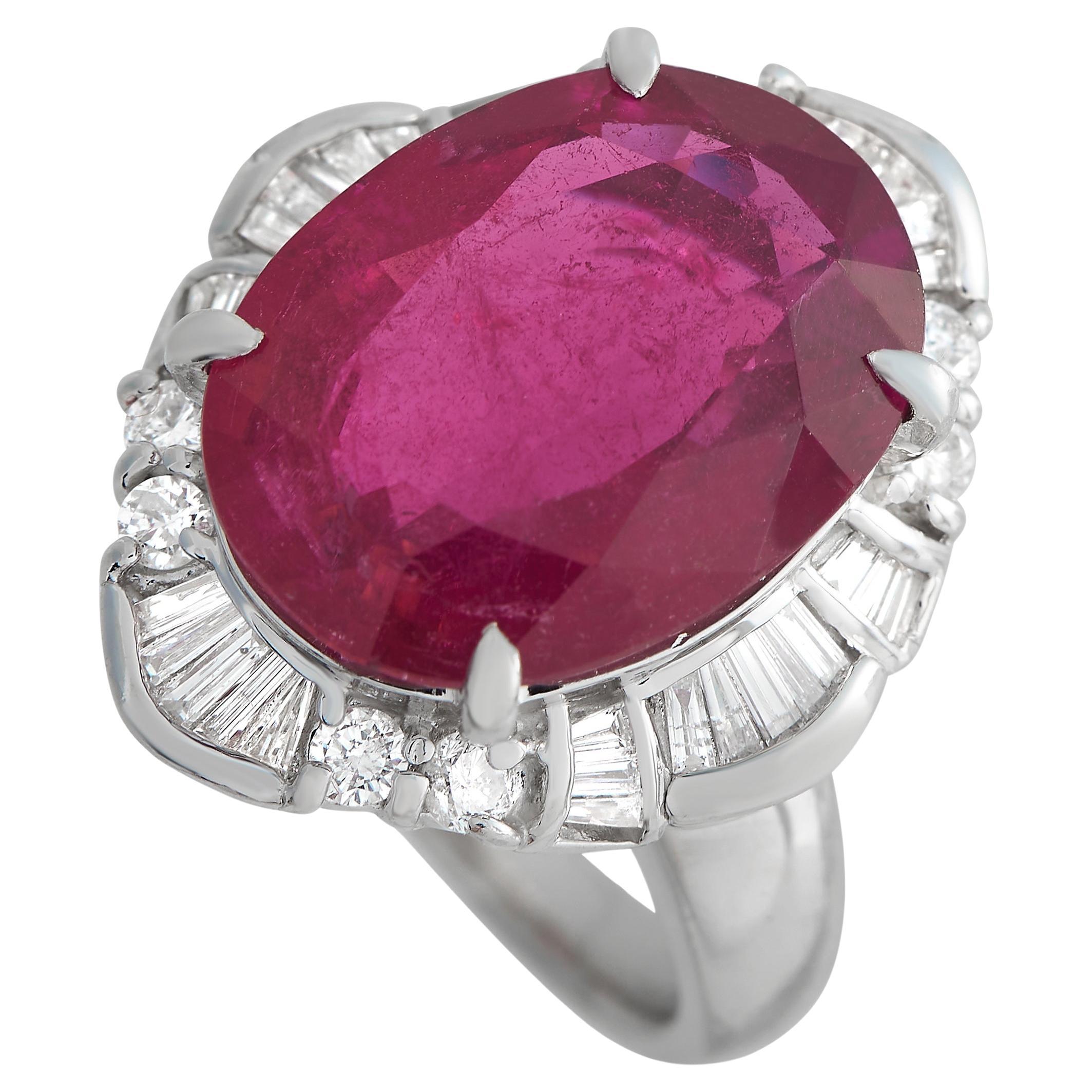 LB Exclusive 18K White Gold 0.35ct Diamond and Tourmaline Ring MF01 ...