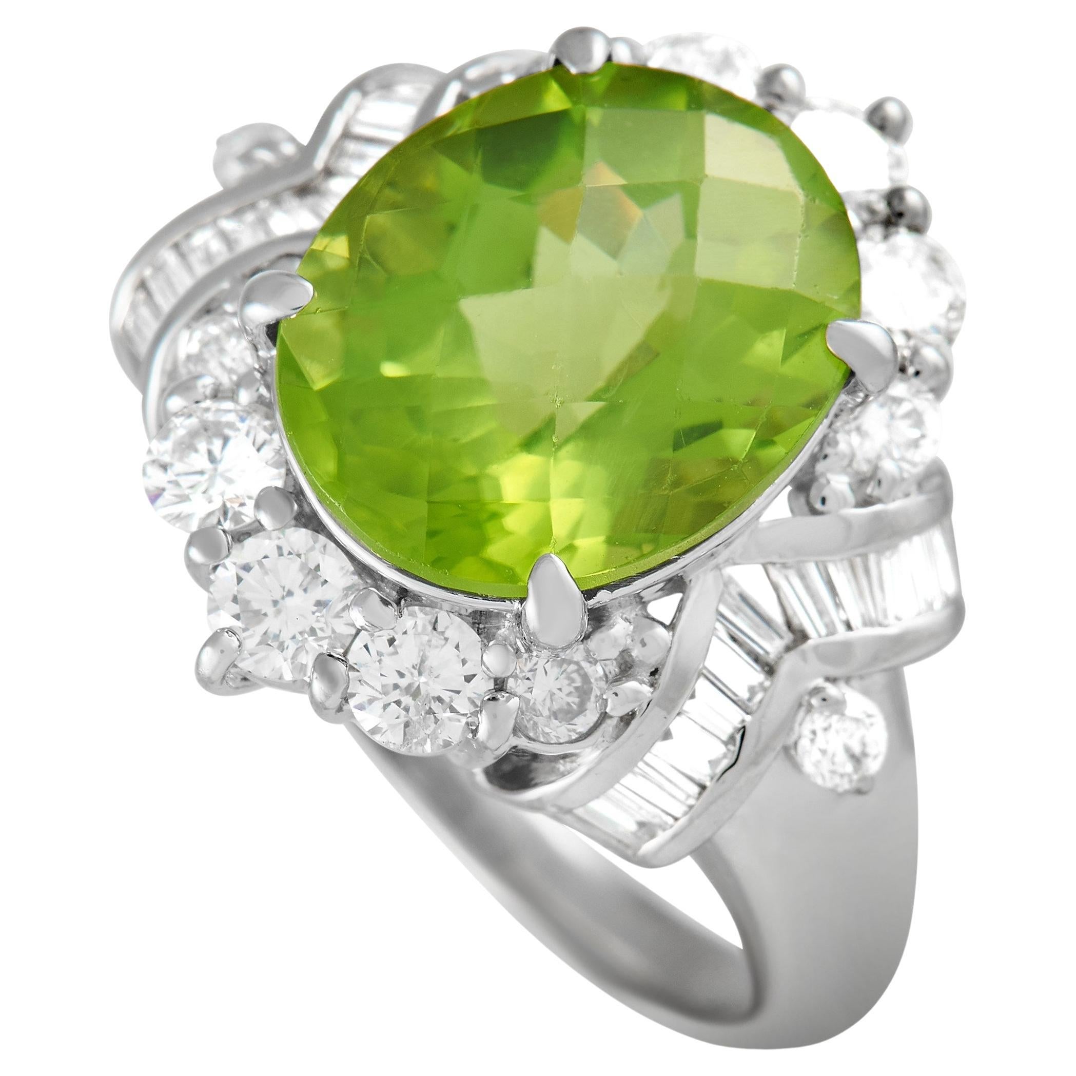 LB Exclusive Platinum 2.65 Ct Diamond and Jade Ring at 1stDibs