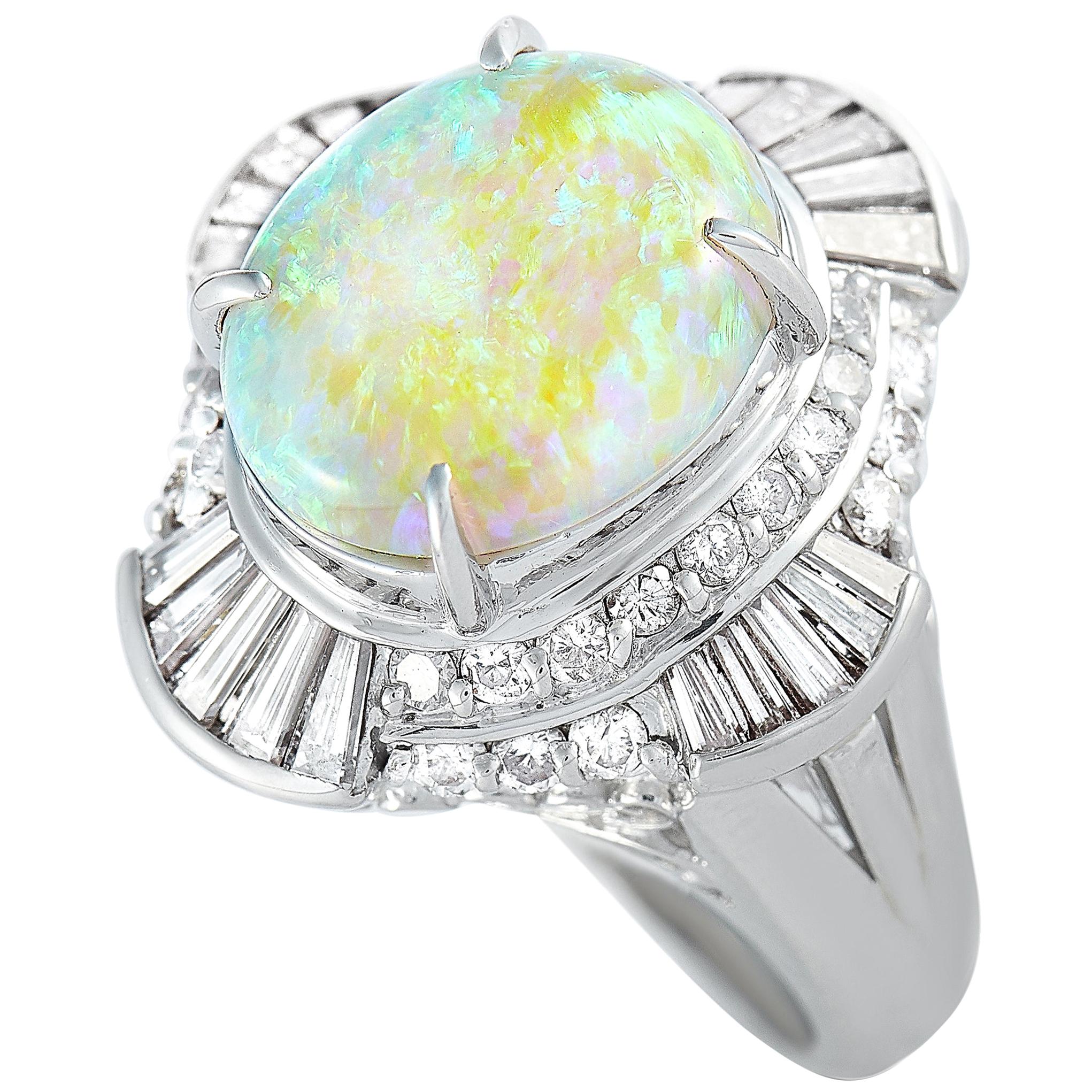 LB Exclusive Platinum 0.83 Carat Diamond and Kunzite Ring at 1stDibs