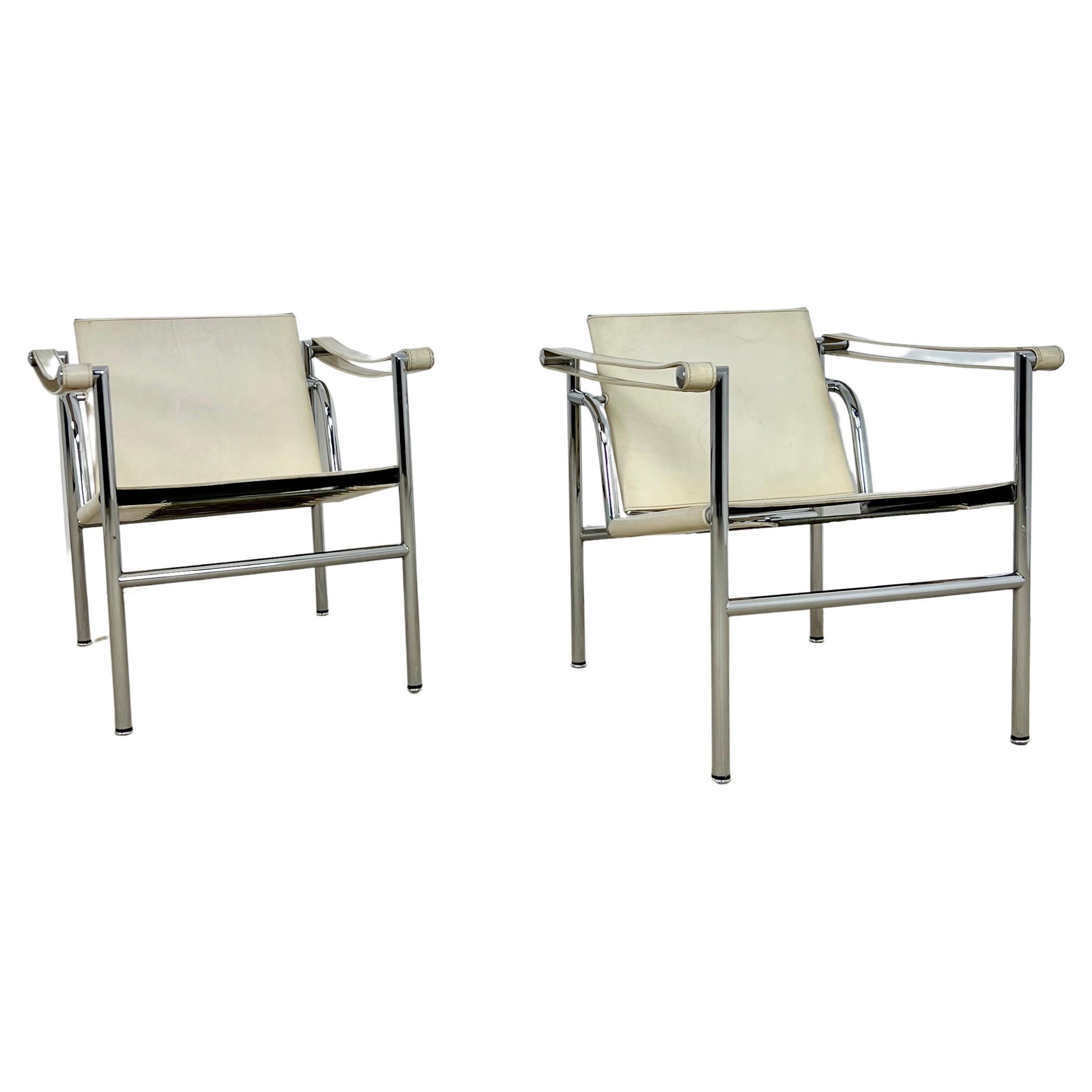 Le Corbusier LC1 Chair by Cassina in Ponyskin, 1970s at 1stDibs