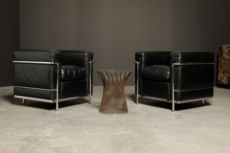 'LC2' Black Leather and Chrome Club Chair by Le Corbusier for Cassina ...