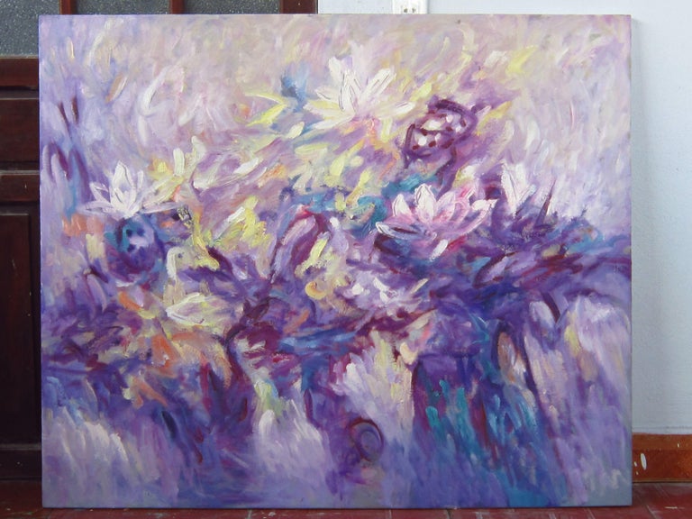 LE ANH TUAN - radiate incense, Painting, Oil on Canvas For Sale at 1stDibs