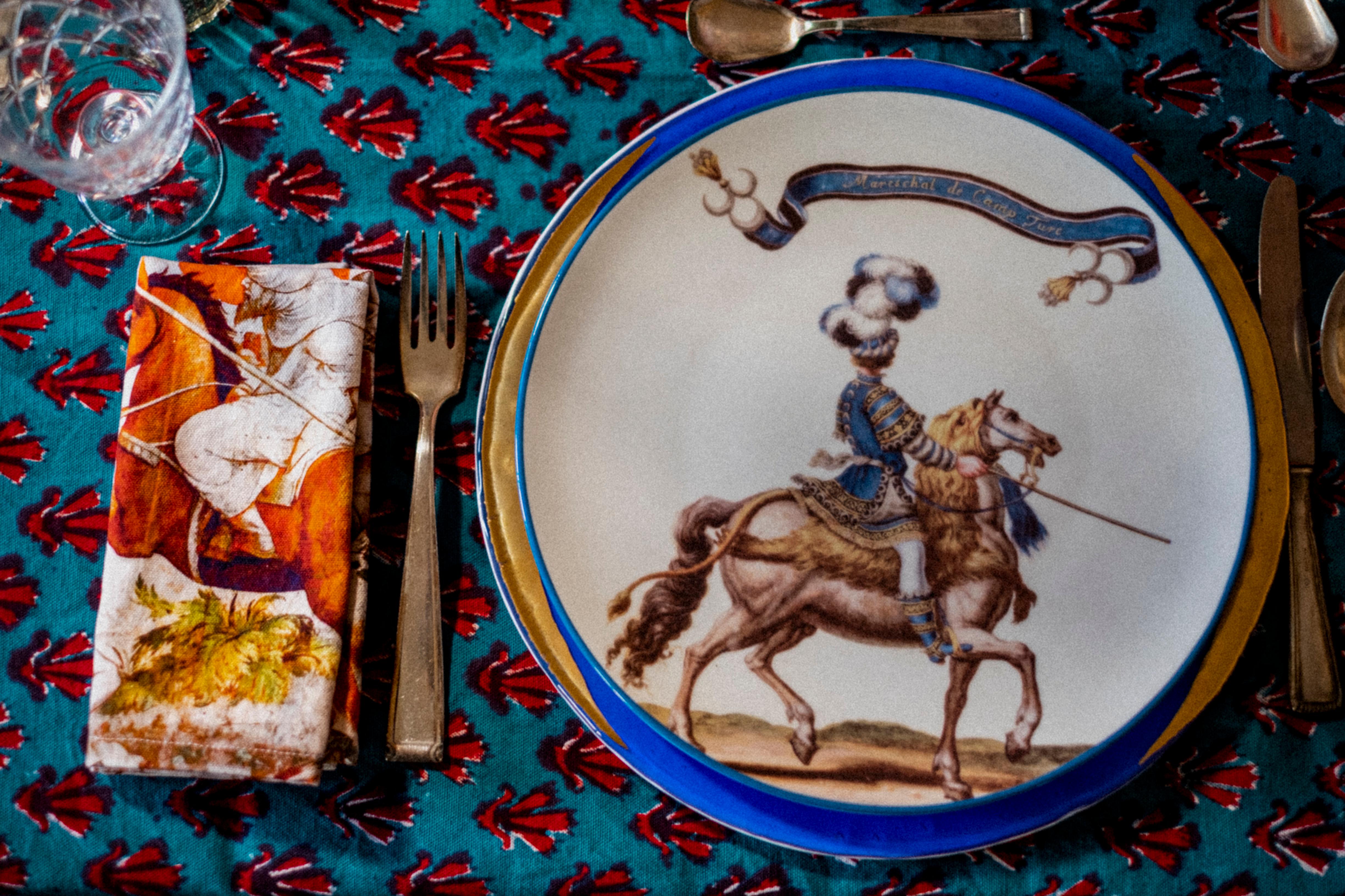 Le Carousel Porcelain Dinner Plates Set of 6 Made in Italy For Sale at ...