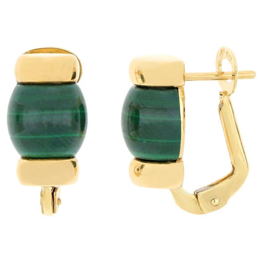 Le Carrousel Lobe Earrings Malachite For Sale at 1stDibs