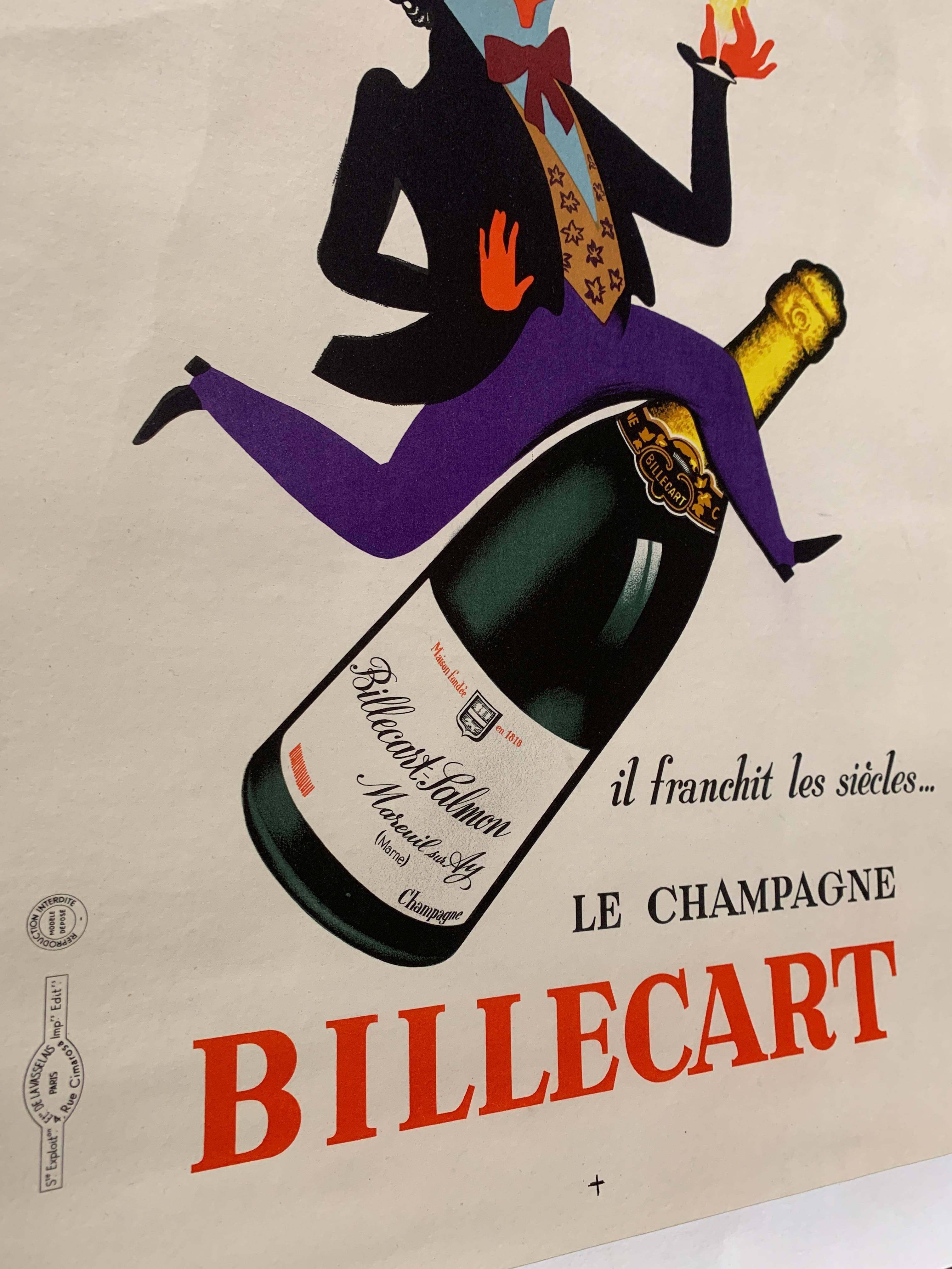 'Le Champagne BILLECART' Original Vintage Champagne Poster by H. Morvan ...