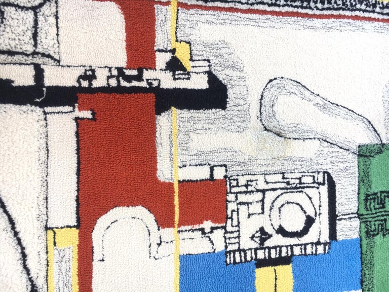 Le Corbusier Chandigarh Capitol Map Wool Rug For Sale at 1stDibs