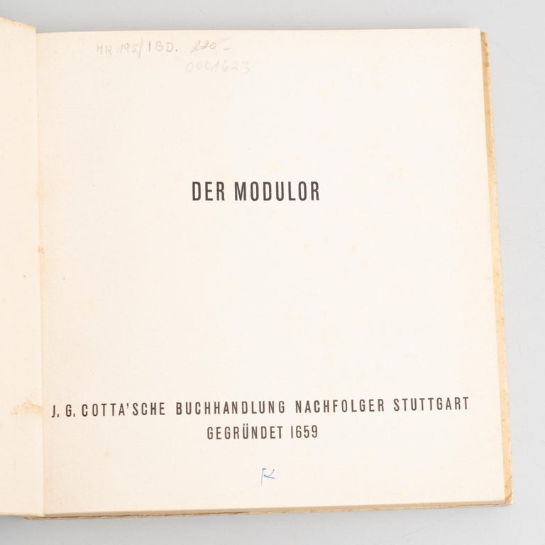 Le Corbusier Der Modulor Book, 1956 For Sale at 1stDibs