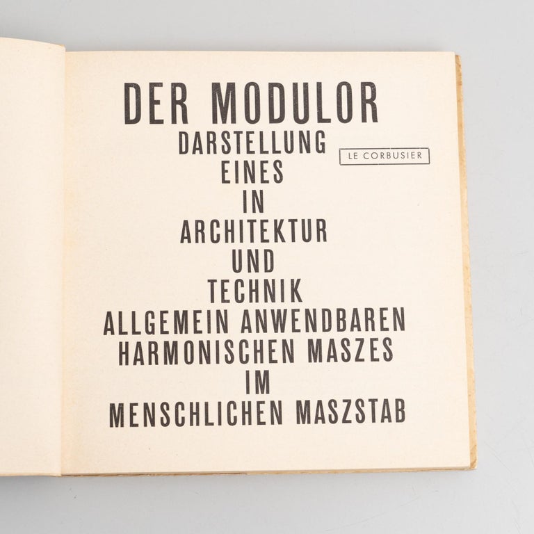 Le Corbusier Der Modulor Book, 1956 For Sale at 1stDibs