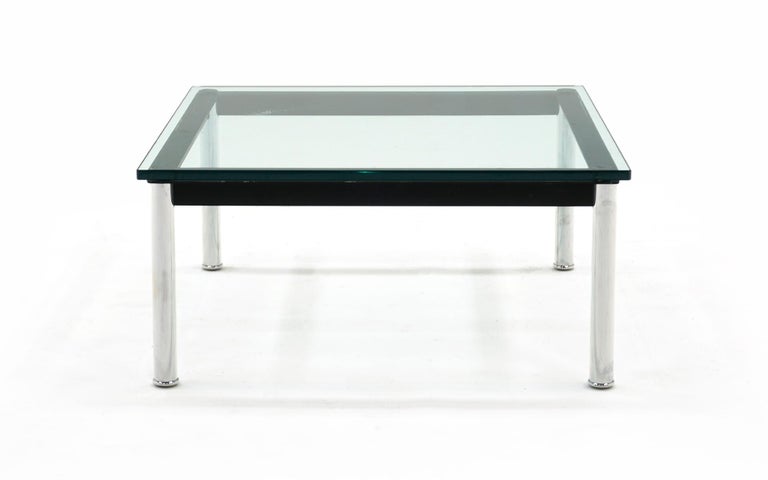 Le Corbusier Glass and Chrome Coffee Table Model LC10-P Low Table For ...