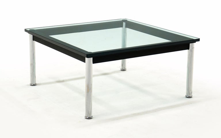 Le Corbusier Glass and Chrome Coffee Table Model LC10-P Low Table For ...