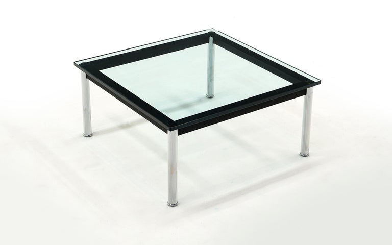 Le Corbusier Glass and Chrome Coffee Table Model LC10-P Low Table For ...