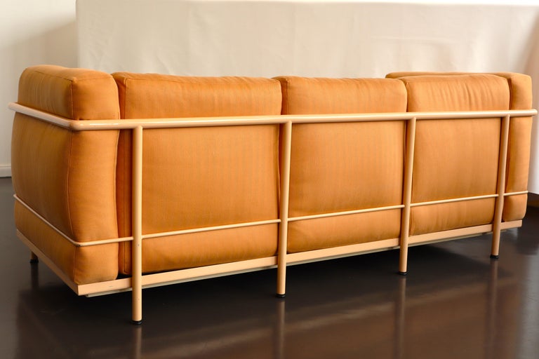 Le Corbusier LC2 Sofa in Chic Mango Fabric with Peach Tube Steel ...