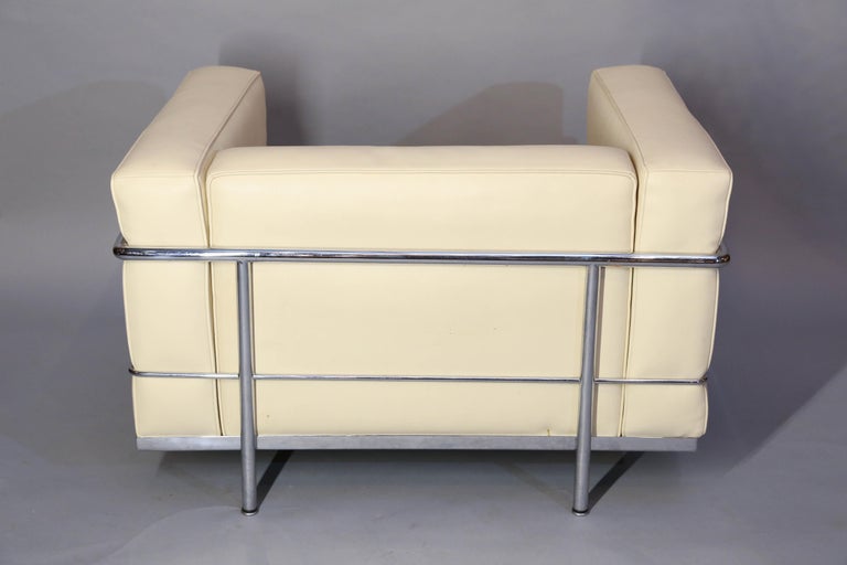 Le Corbusier LC3 "Petit Modele Arm Chair" in Faux White Leather by ...