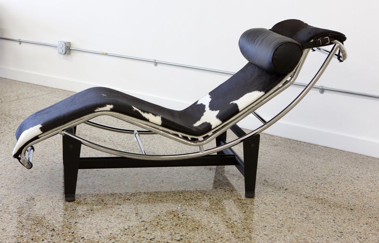 Le Corbusier LC4 Chaise with Chrome Frame, Natural Hide by Gordon ...