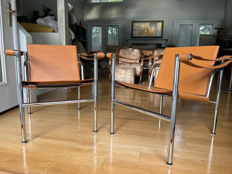 Le Corbusier, P. Jeanneret, C. Perriand Lc1 Chairs by Cassina in Camel ...