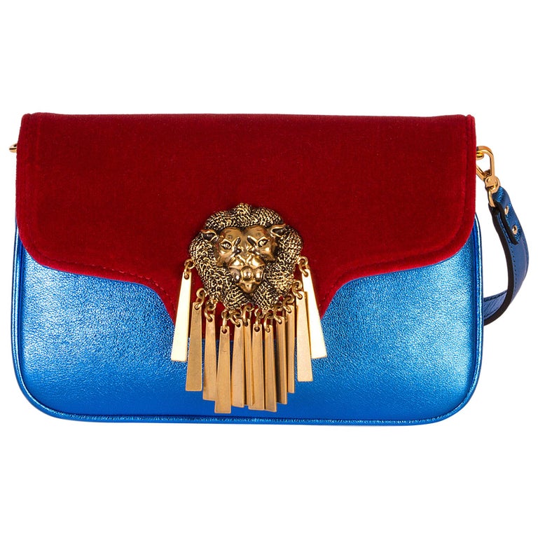 Le Deff mini blue red wonder woman cross body clutch bag at 1stDibs