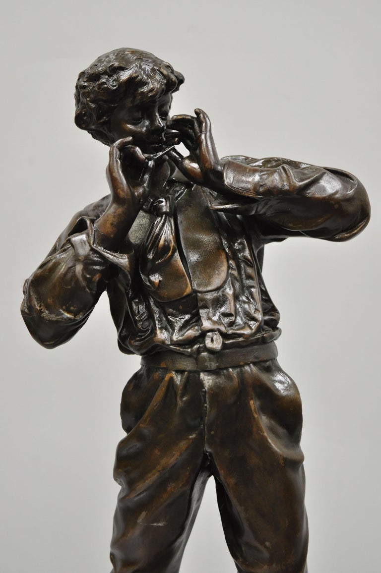Le Fumeur French Spelter Statue Sculpture of Young Man Smoking by ...