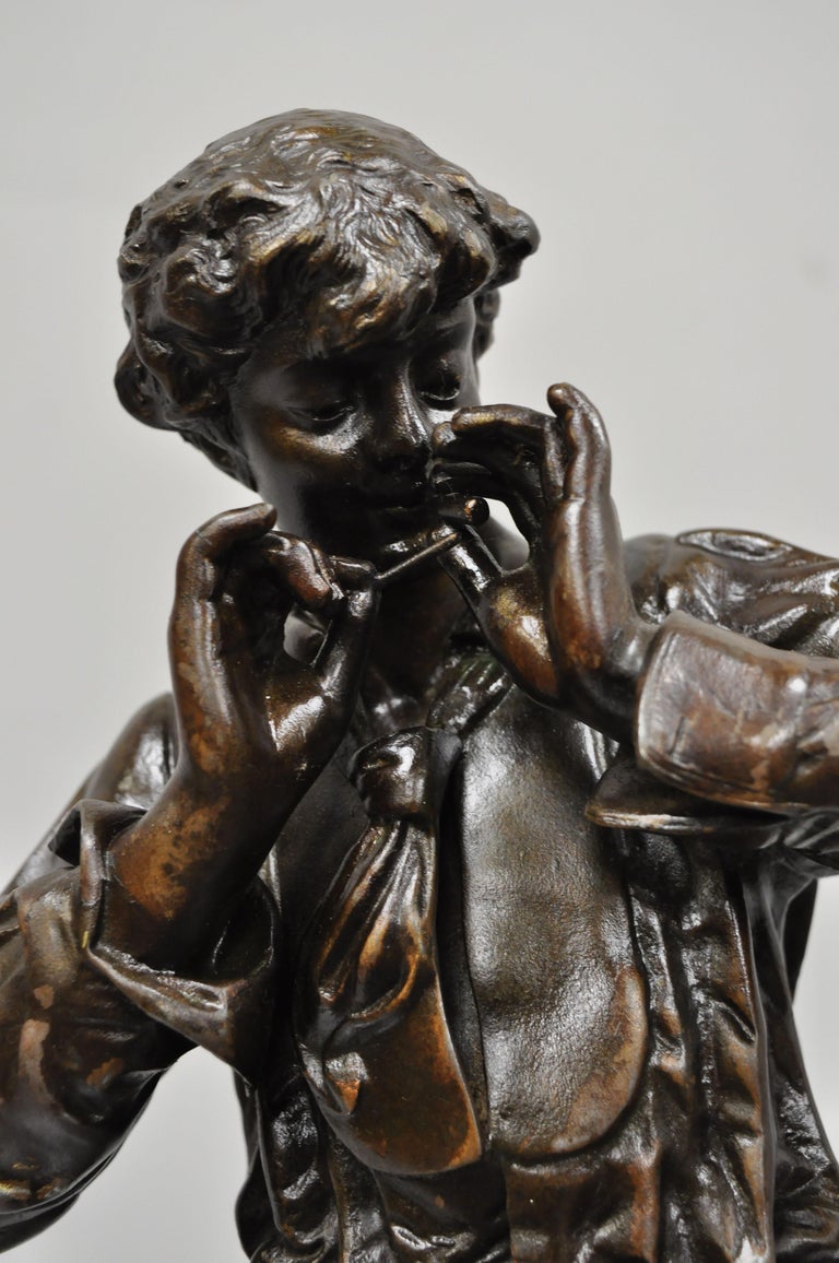 Le Fumeur French Spelter Statue Sculpture of Young Man Smoking by ...