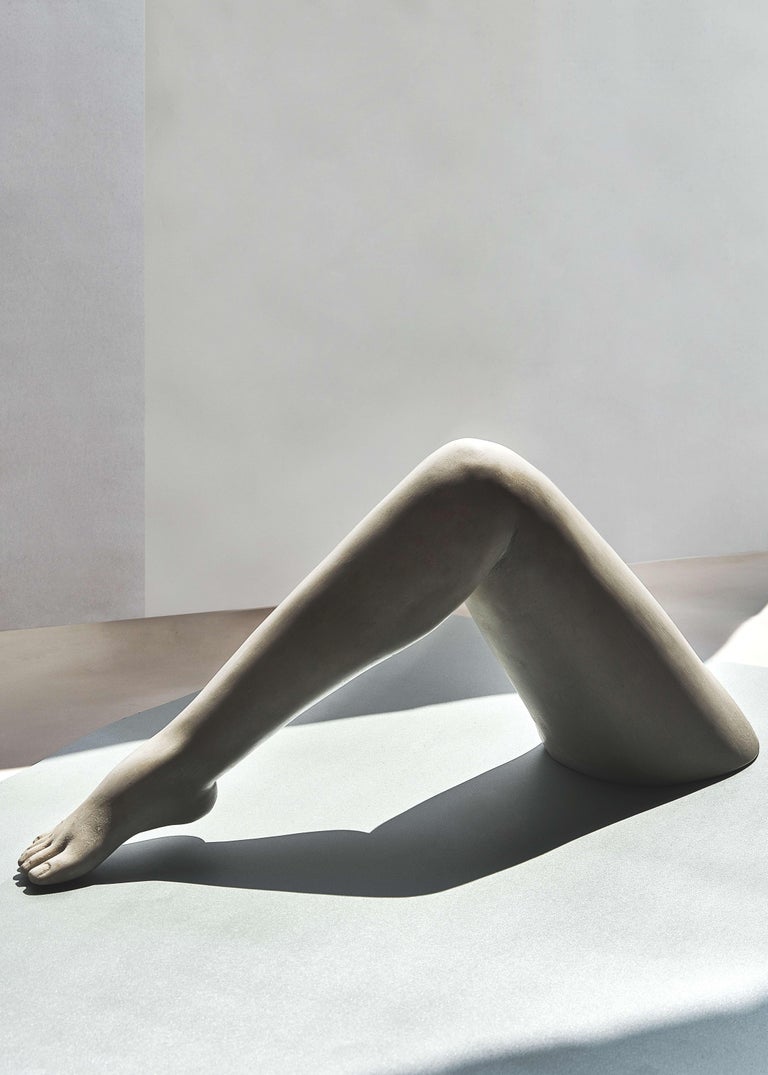 Le Gambe Small Sculpture Hand-Crafted Stone Leg Statue For Sale at 1stDibs