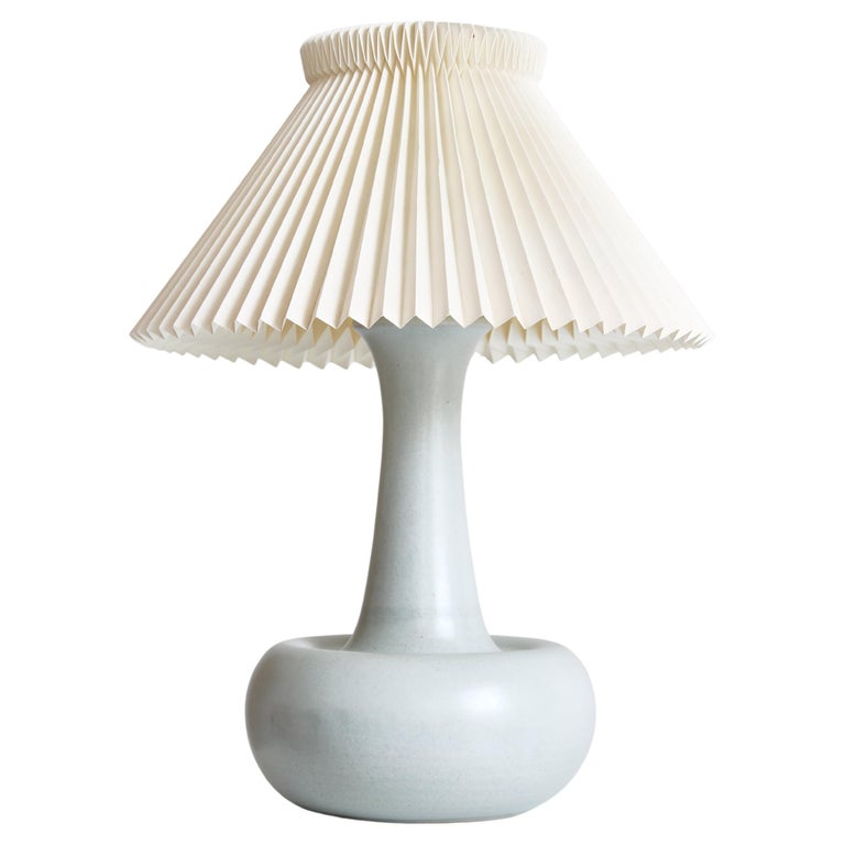 Le Klint Blue Table Lamp Stoneware Ole Bøgild Hand Folded Shade ...
