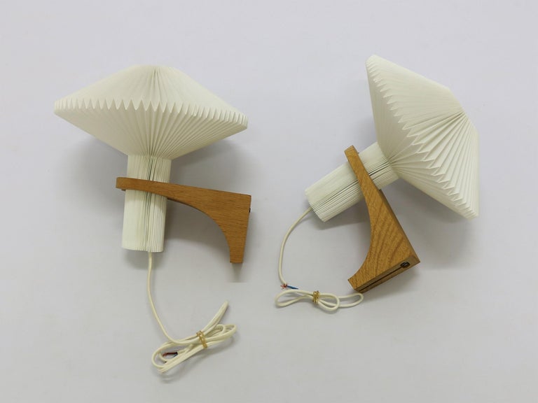 Le Klint Pair of Oak Wall Lamps by Vihelm Wohlert, Model 204, 1950s at 1stDibs