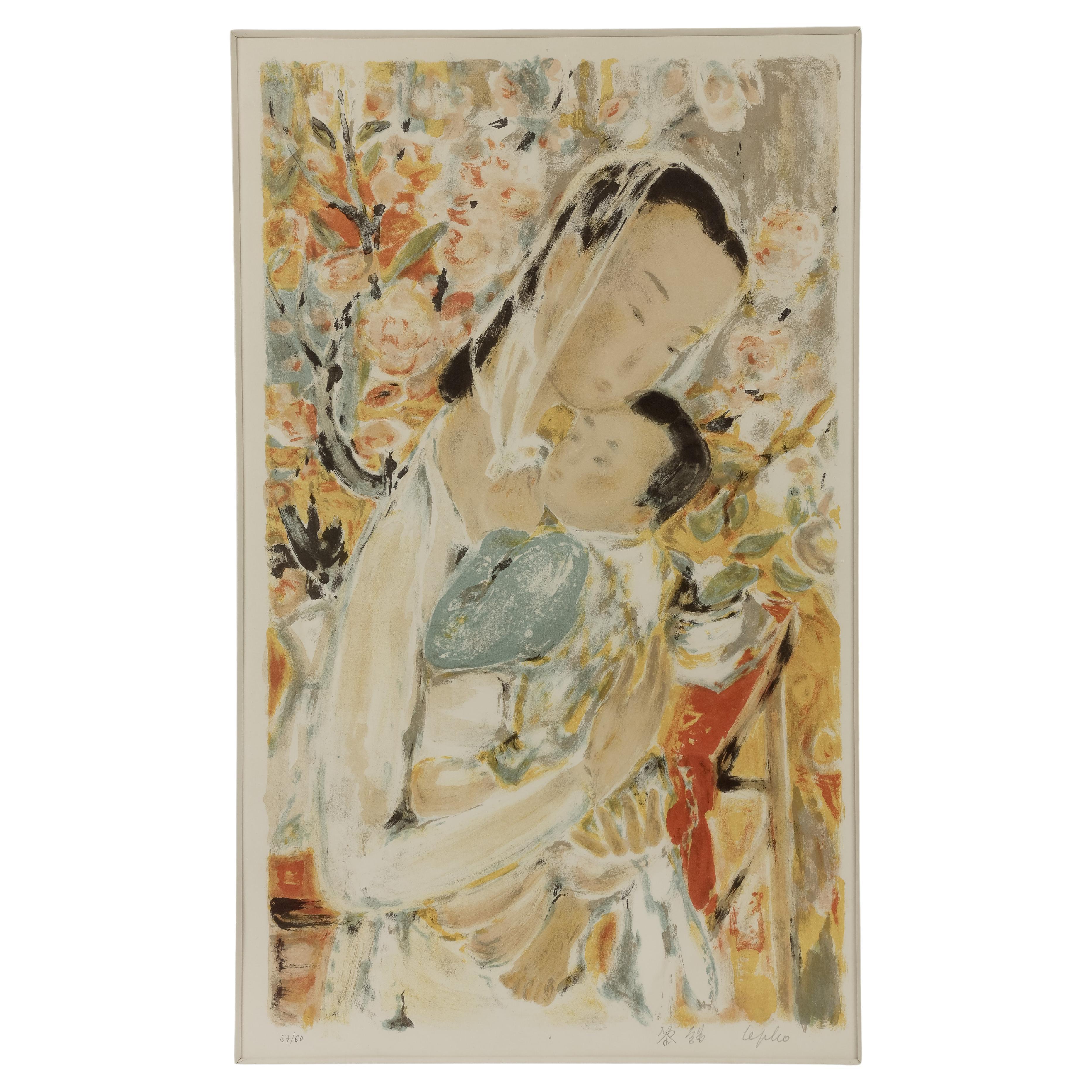 Le Pho Mother And Child Lithograph Numbered 57/60 For Sale at 1stDibs