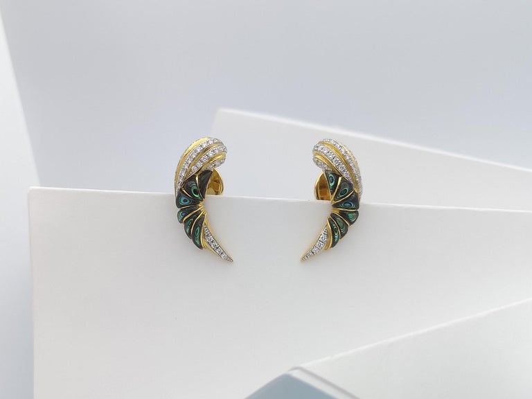 Le Phoenix Diamond Earrings set in 18K Gold Settings For Sale at 1stDibs