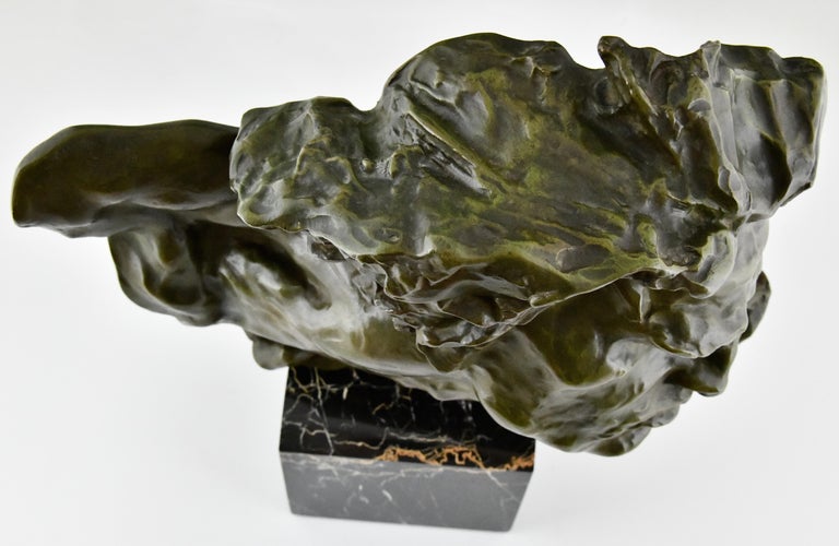 Le Rhone Art Deco bronze sculpture of a man signed by André César ...