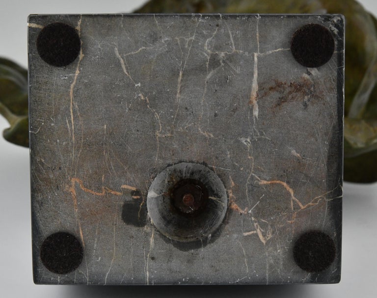 Le Rhone Art Deco bronze sculpture of a man signed by André César ...