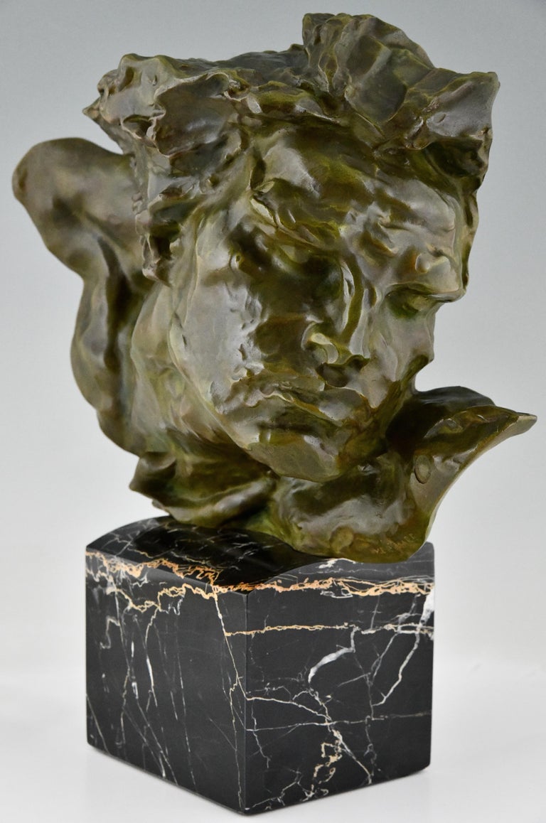 Le Rhone Art Deco bronze sculpture of a man signed by André César ...