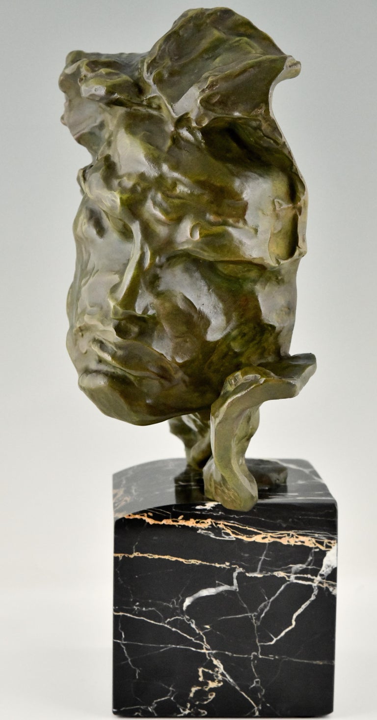Le Rhone Art Deco bronze sculpture of a man signed by André César ...